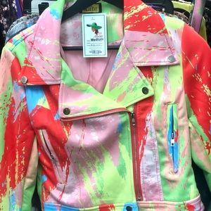 Jackets & Coats | Paint Splatter Printed Moto Jacket | Poshmark